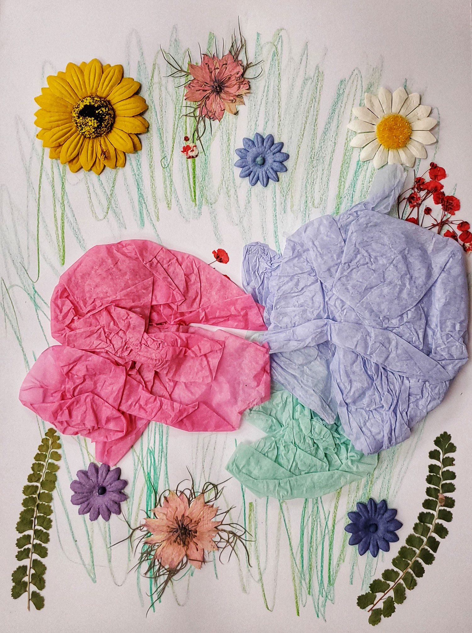 Marshpoint 3rd to 5th grade classes session 3- flower collage art ...